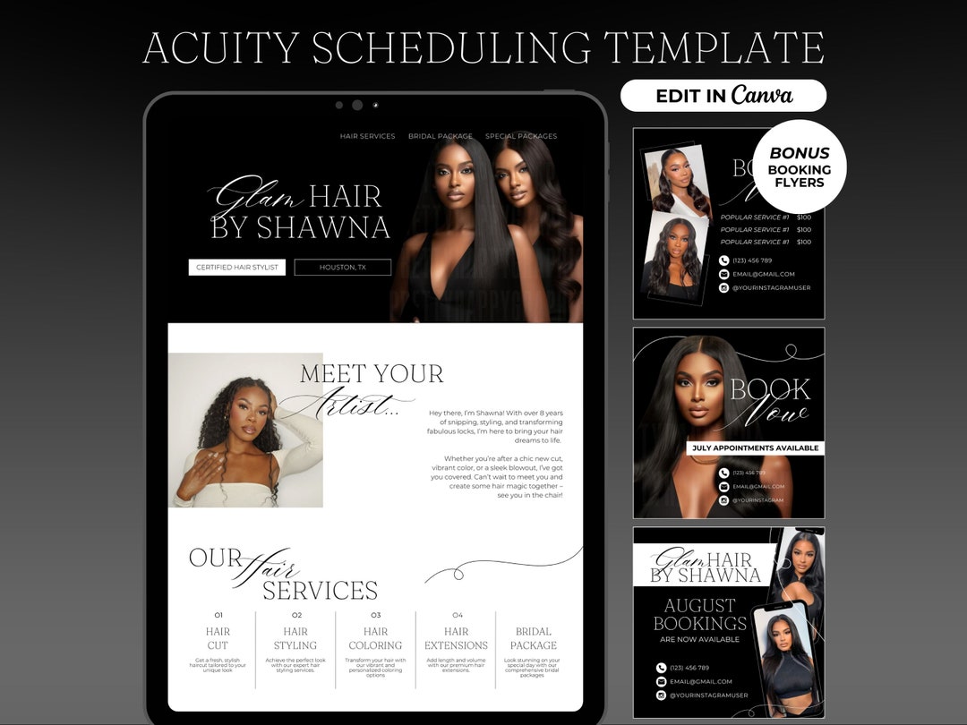 Acuity Scheduling Template Hair Stylist Luxury Booking Website Template ...