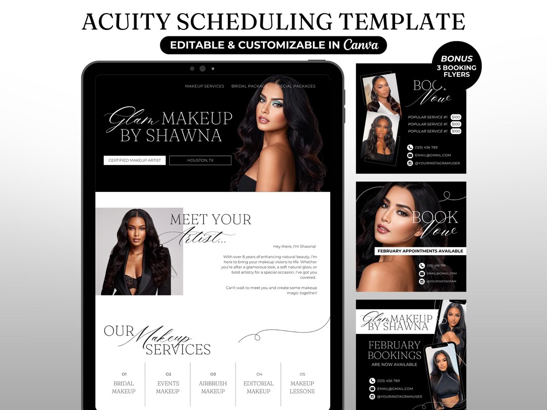 Acuity Scheduling Template Makeup Artist Luxury Makeup Booking Website ...