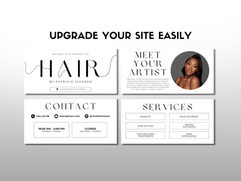 Acuity Scheduling Template Hair Stylist Minimalist Booking Website ...