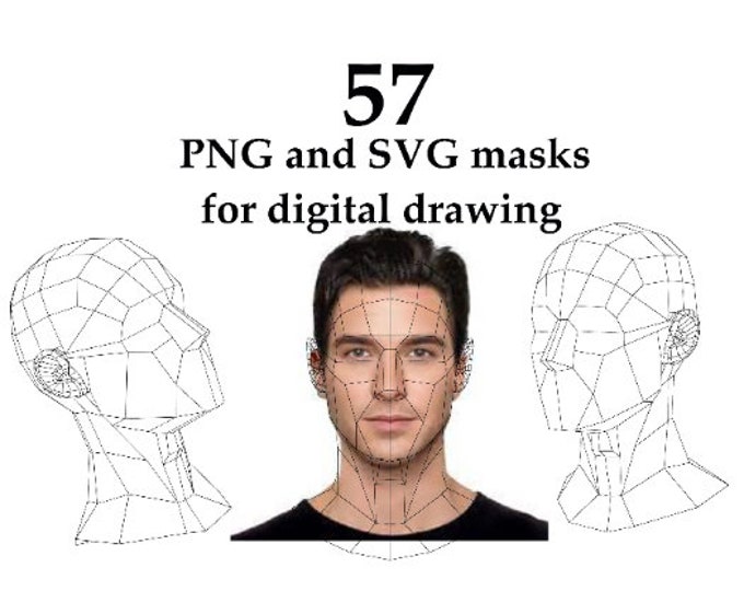 Planar Head Guide Stamp, Planar Face Guide PNG SVG 57 Files - Etsy