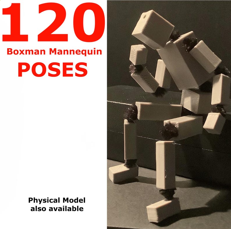Boxman Mannequin Reference Poses Photos for Figure Drawing Art Students ...