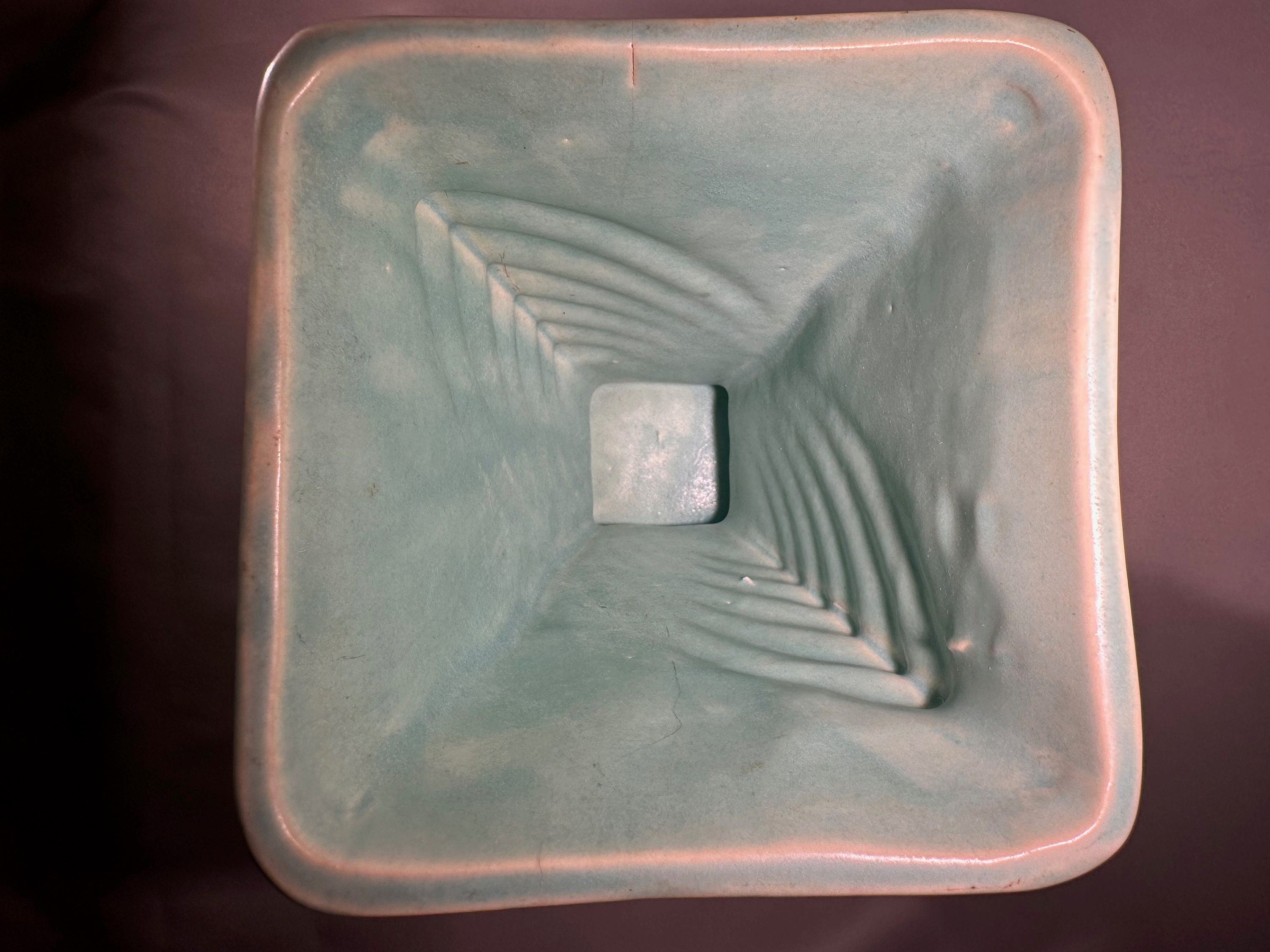 Vintage 1940's Turquoise Glazed Art Deco Chevron Wing Mccoy Pottery ...