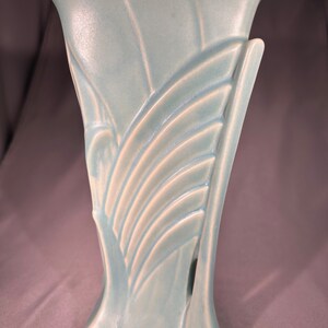 Vintage 1940's Turquoise Glazed Art Deco Chevron Wing Mccoy Pottery Vase - Etsy