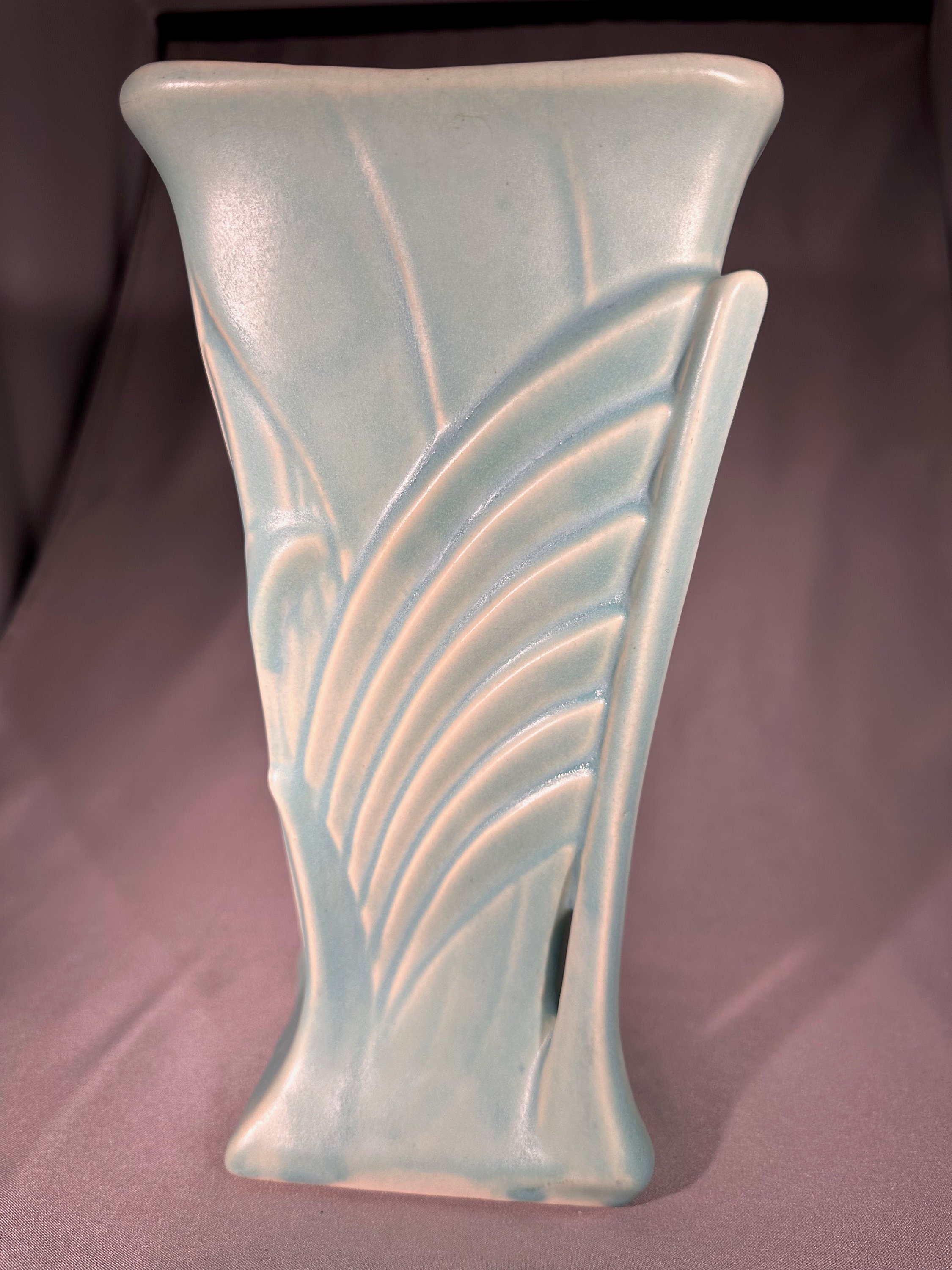 Vintage 1940's Turquoise Glazed Art Deco Chevron Wing Mccoy Pottery ...