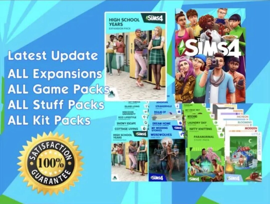 The sims 4 complete collection all DLCs expansion for wind0ws - Etsy ...