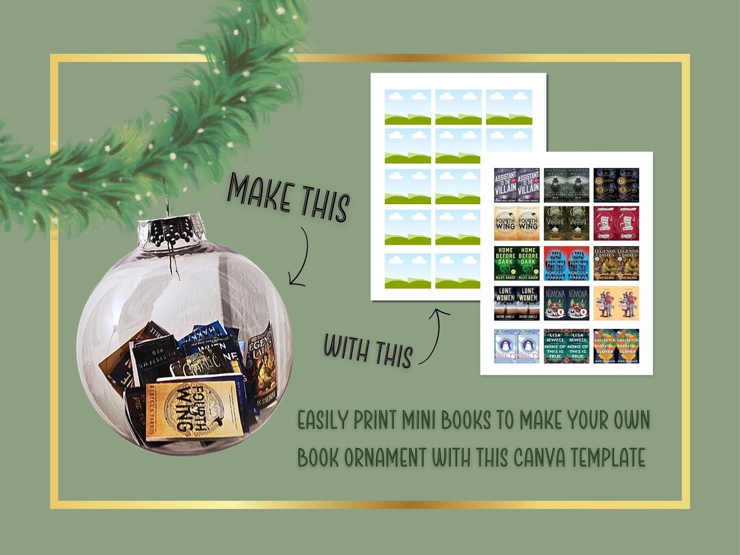 Book Ornament Template - Year of Books Ornament - Mini Books Ornament ...