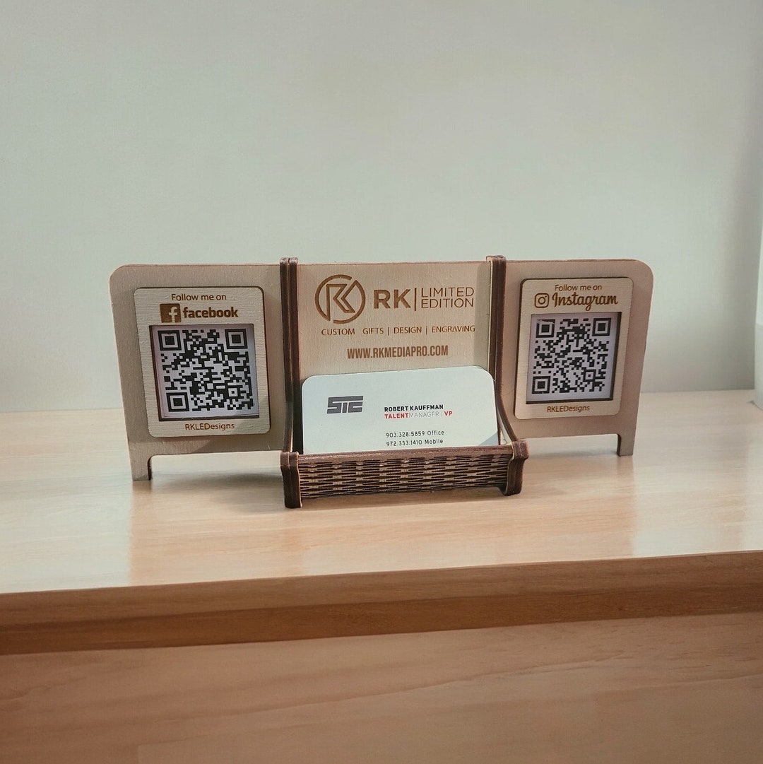 Social Media Sign / Business Cards Holder, Digital Laser Cut File SVG ...