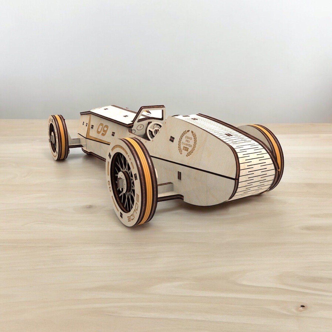 3D Puzzle Car Bolide SVG Laser Cut File, Bolide 09 DXF Laser Cut File ...