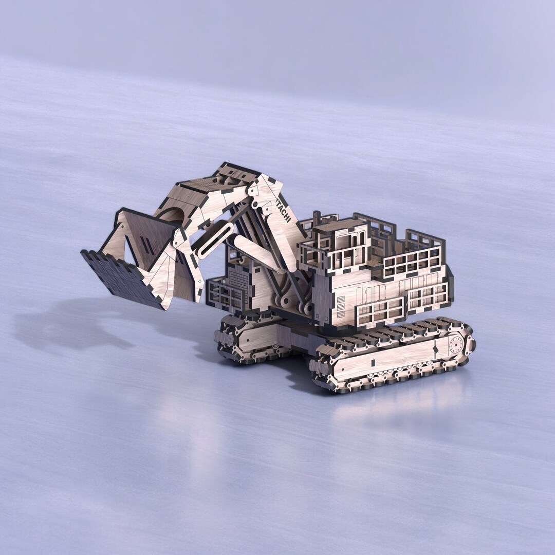 3D Puzzle Mining Excavator Laser Cut File SVG DXF 3d Excavator HITACHI ...