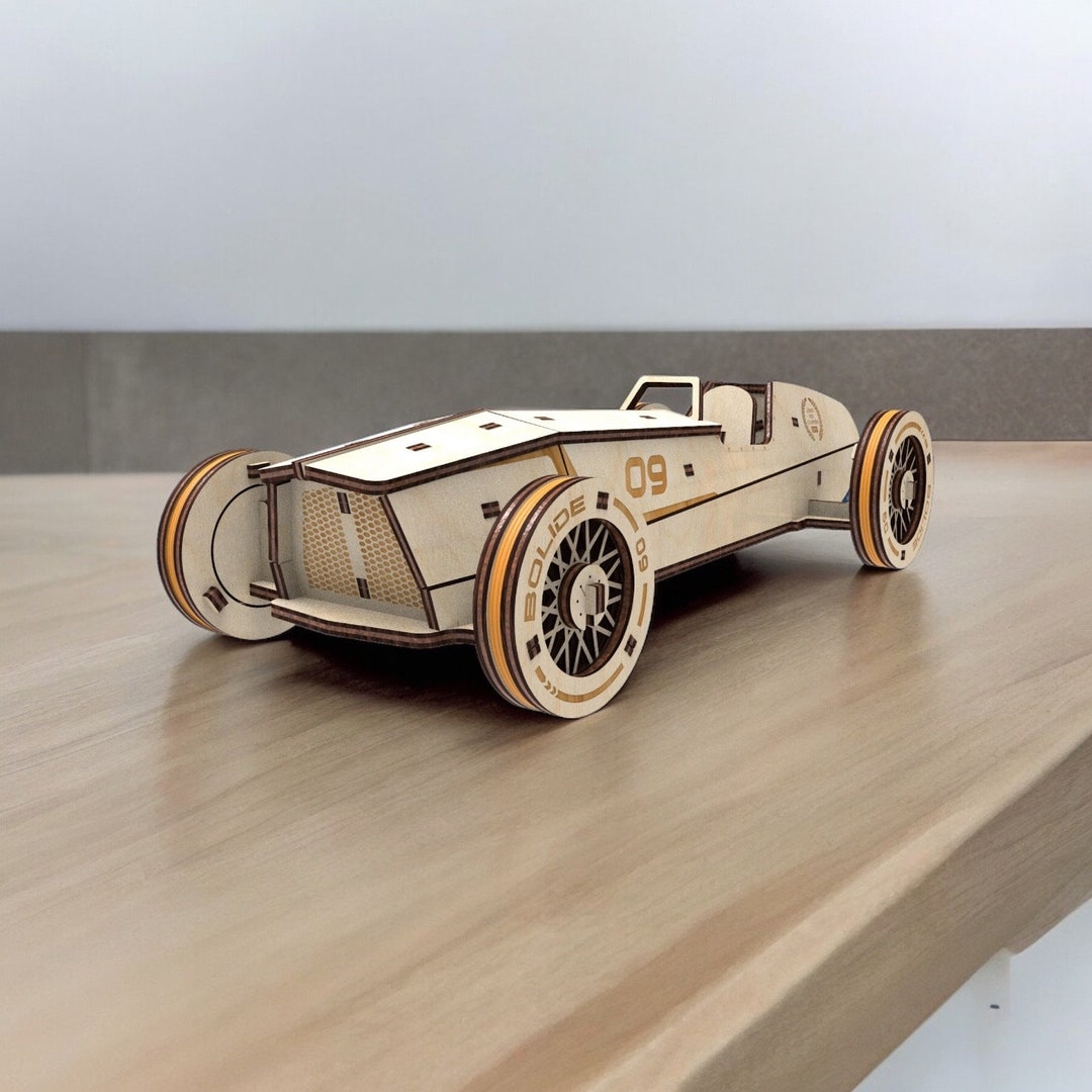 3D Puzzle Car Bolide SVG Laser Cut File, Bolide 09 DXF Laser Cut File ...