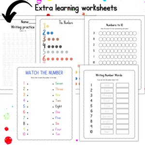 Number Tracing, Number Learning, Number Worksheets 1-10, Preschool ...