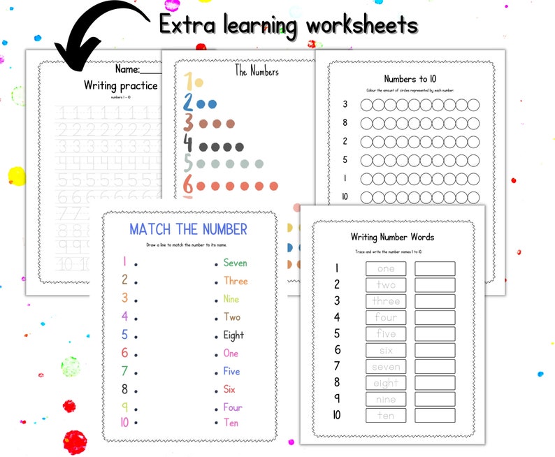 Number Tracing, Number Learning, Number Worksheets 1-10, Preschool ...