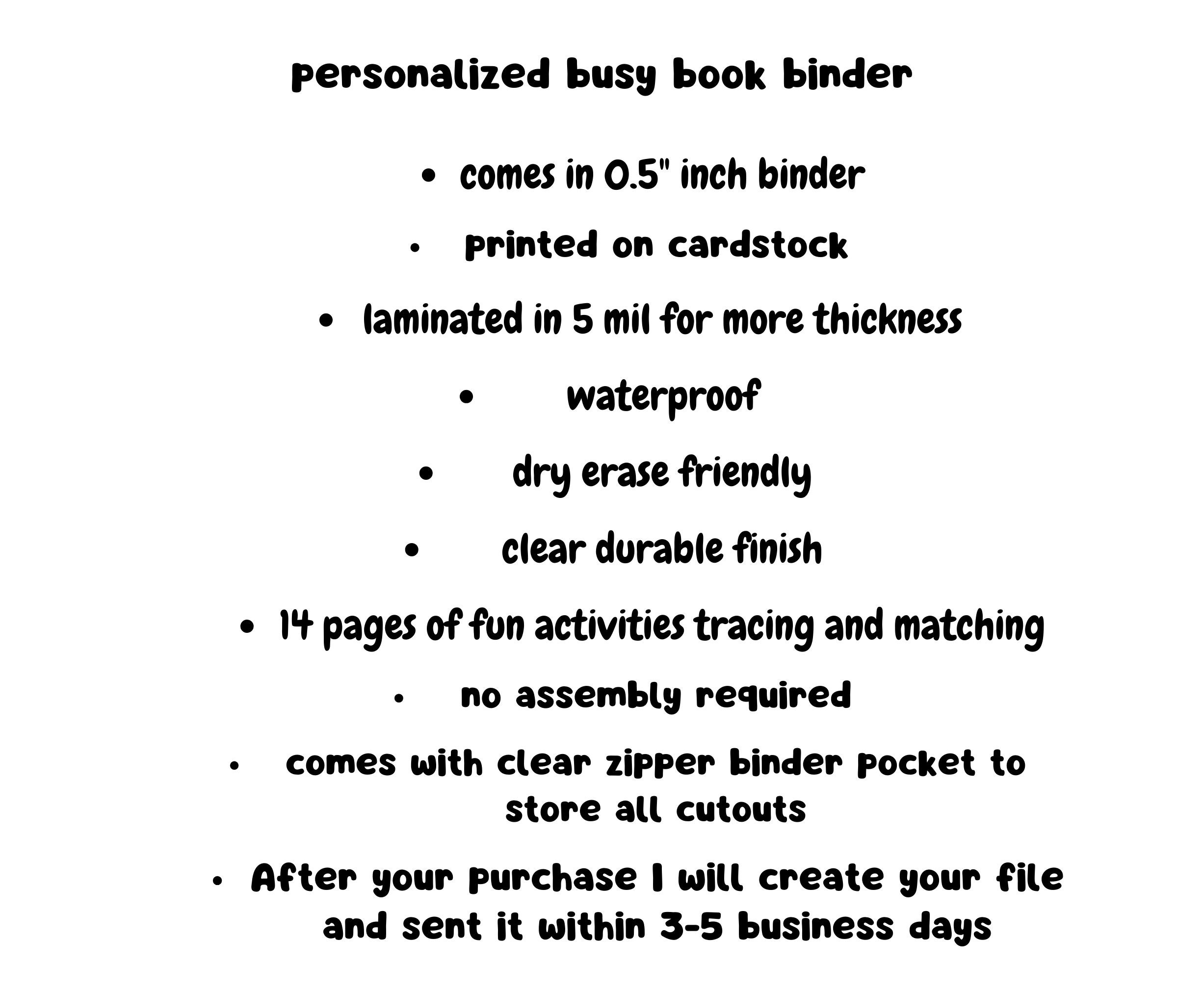 Toddler Busy Book Binder, Learning Binder, Toddler Activity Book, Fully ...