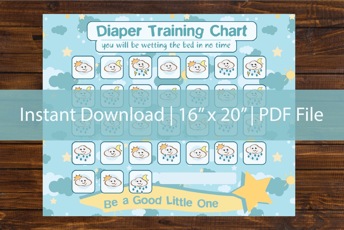 Diaper Training Chart -downloadable- Contains Sticker Files - Etsy