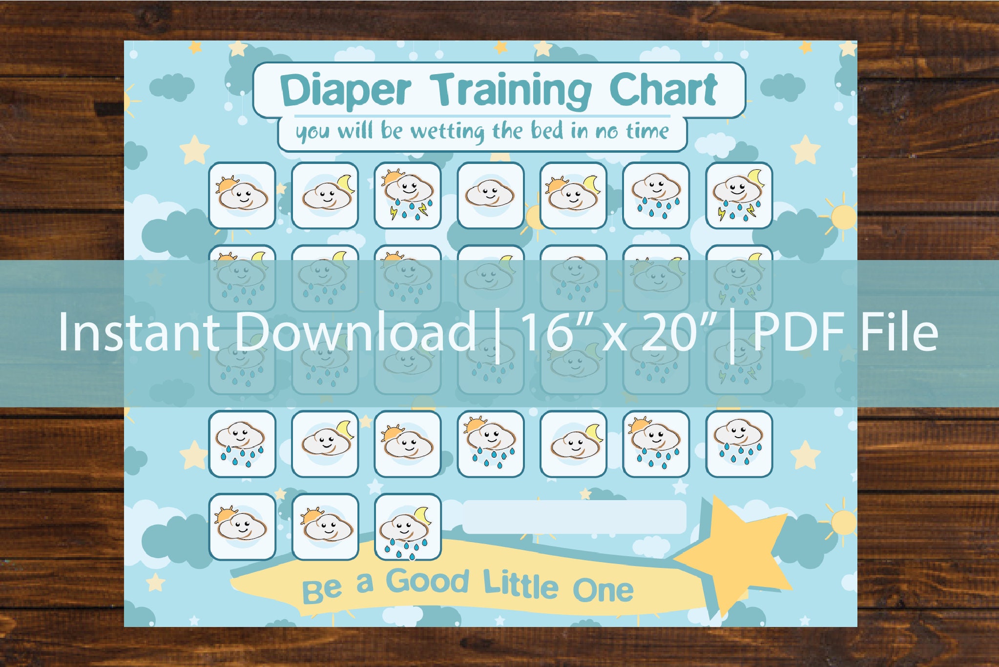 Diaper Training Chart -downloadable- Contains Sticker Files - Etsy