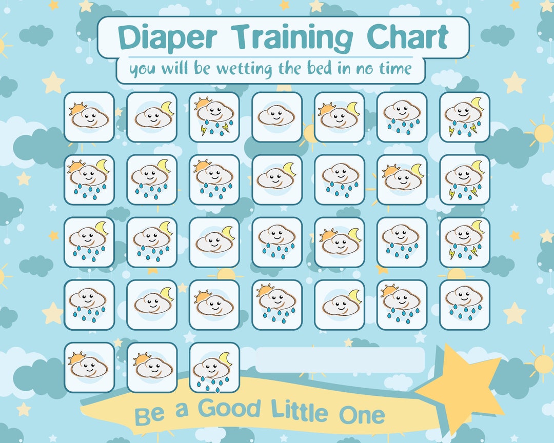 Diaper Training Chart -downloadable- Contains Sticker Files - Etsy