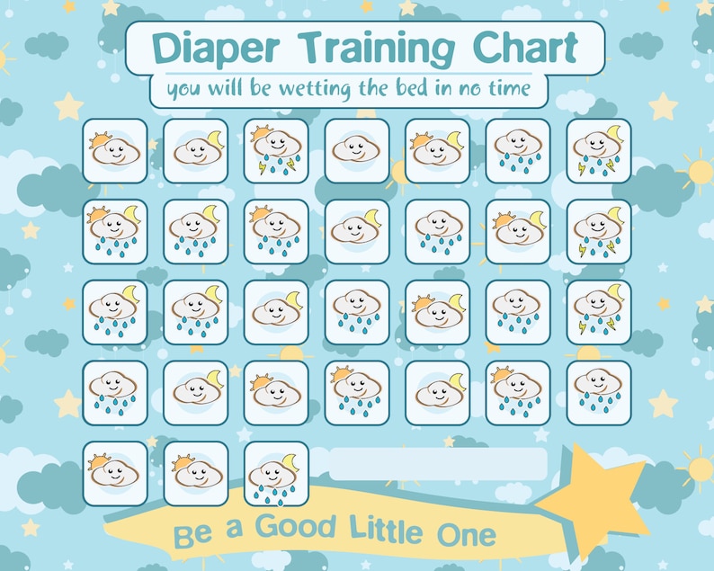 Diaper Training Chart -downloadable- Contains Sticker Files - Etsy