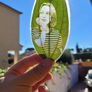 Custom Laser-engraved Portrait Leaf Bookmark - Etsy