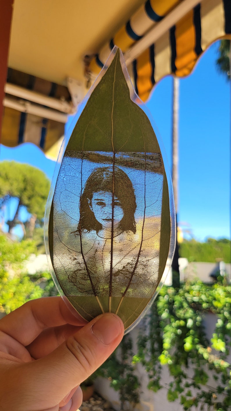 Custom Laser-engraved Portrait Leaf Bookmark - Etsy