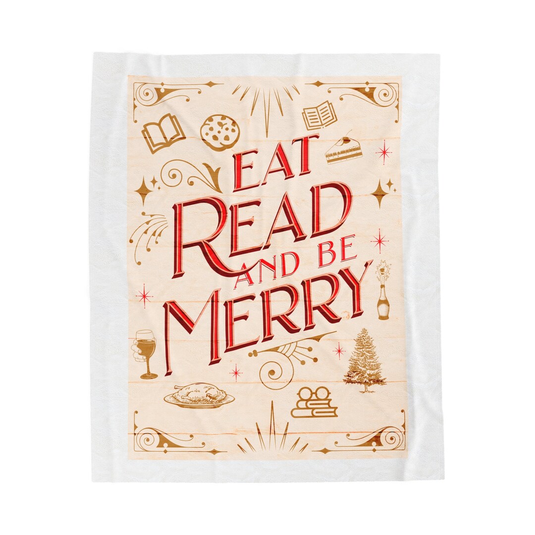 Eat Read and Be Merry-plush Blanket - Etsy