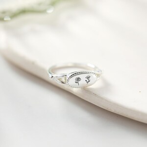 Birth Flower Ring, Dainty Flower Ring, Custom Month Flower Ring ...