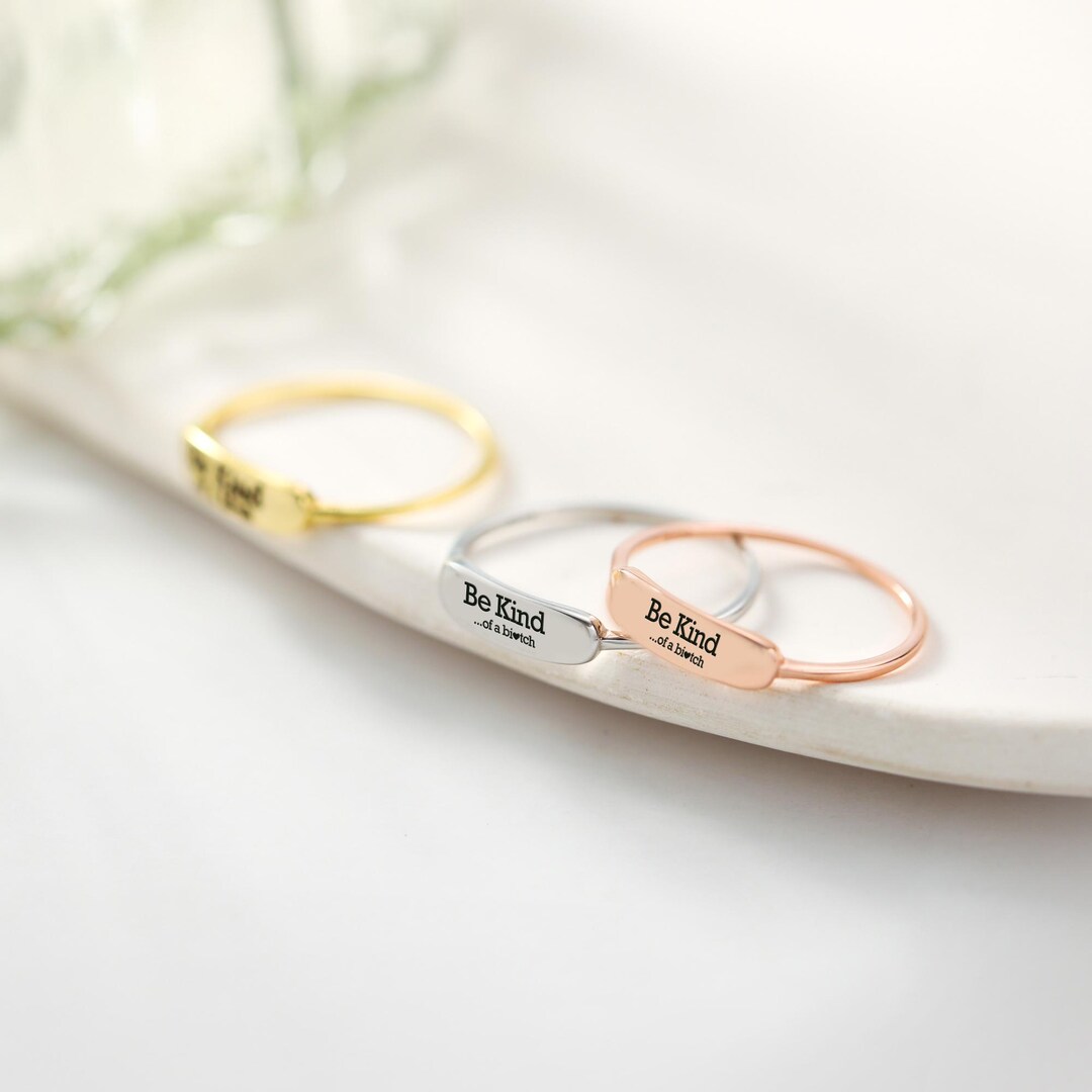 Be Kind of A B*tch Ring, Be Kind of A Bitch, Secret Message Ring ...