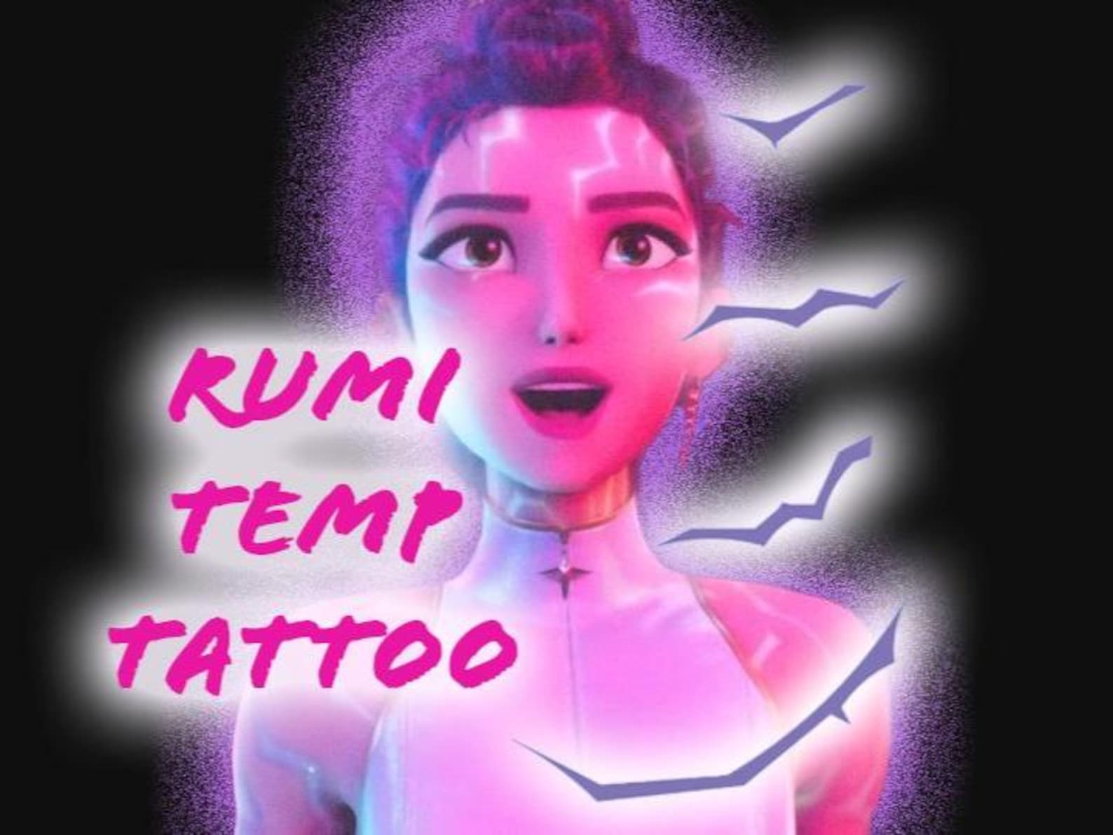 Rumi Demon Marks Temporary Tattoo - Etsy