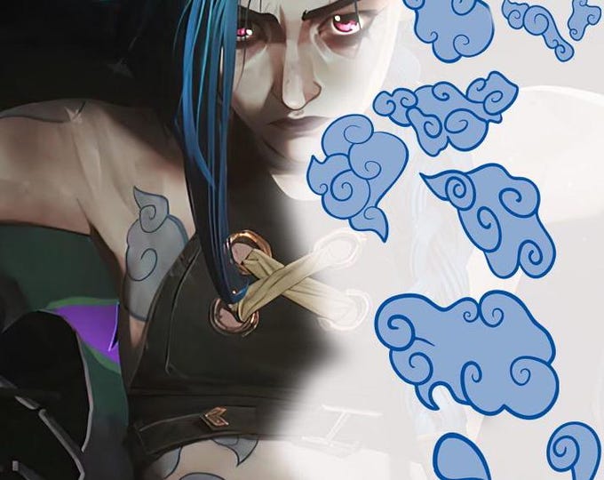 Jinx | Temporary Tattoos | Realistic | Cosplay | Costume | Lol ...