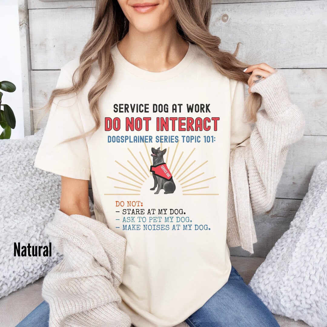 Custom Service Dog Handler Lightweight T-shirt Birthday Service Dog ...