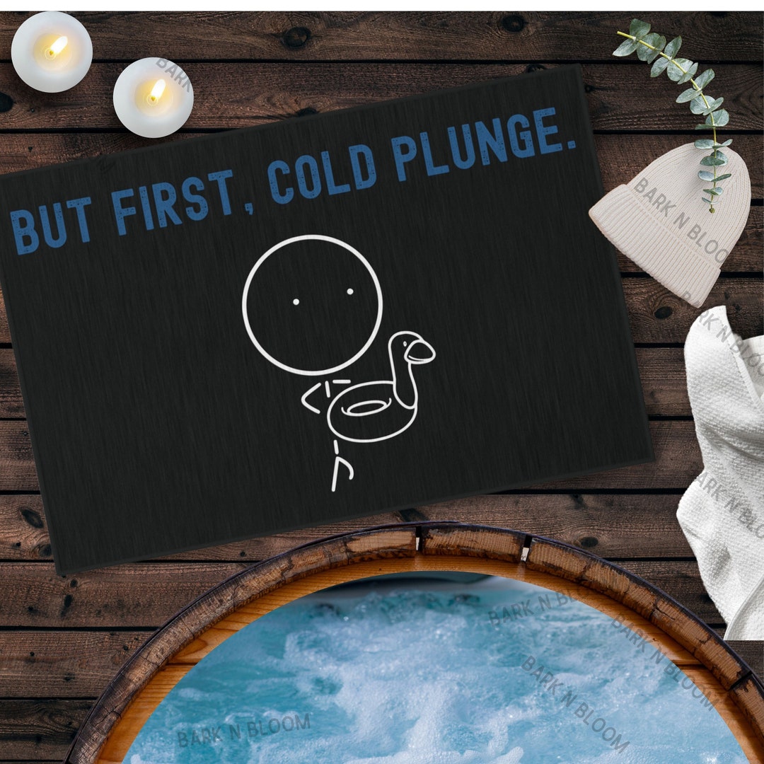 Funny Cold Plunge Outdoor Rug Gift for Friend Ice Bath Mat Cold Water ...