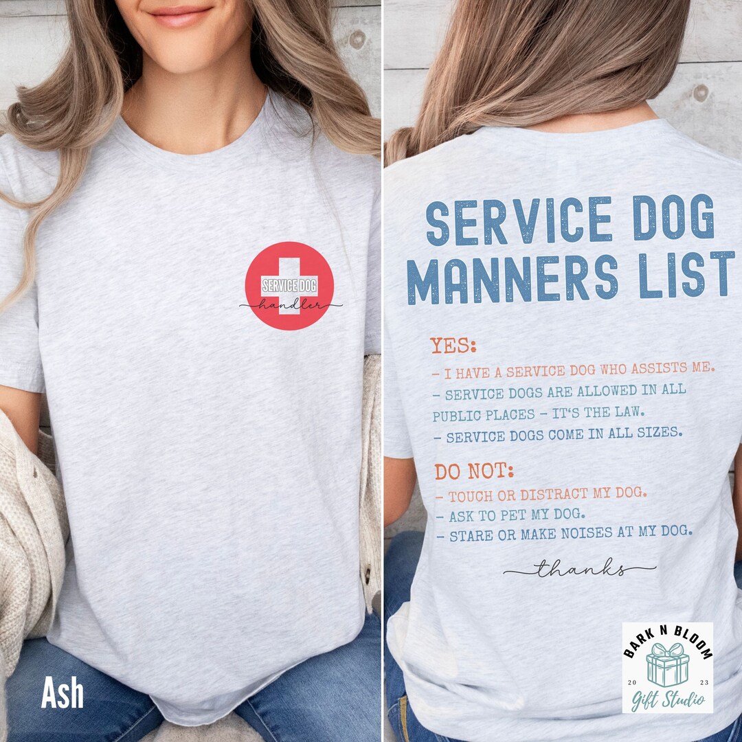 Service Dog Manners Lightweight T-shirt Service Dog Gift Mobility ...