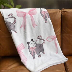 Funny Opossum Coquette Blanket Gift for Girlfriend or Possum Dorm Room ...
