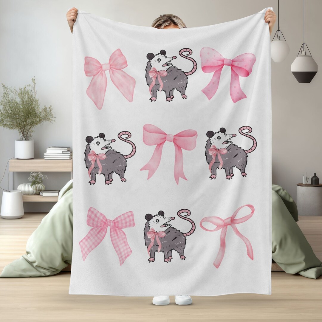 Funny Opossum Coquette Blanket Gift for Girlfriend or Possum Dorm Room ...