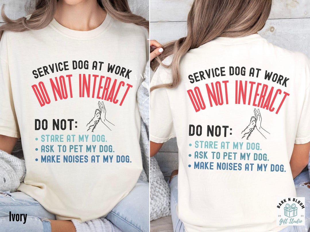 Service Dog Manners Both Sides Front and Back POTS PTSD ESA Dog ...