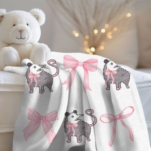 Funny Opossum Coquette Blanket Gift for Girlfriend or Possum Dorm Room ...
