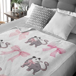 Funny Opossum Coquette Blanket Gift for Girlfriend or Possum Dorm Room ...
