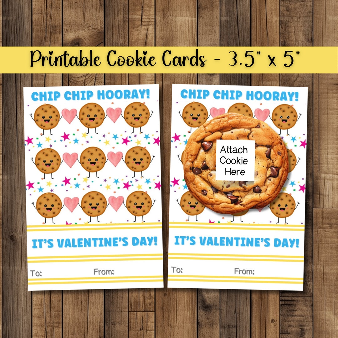 Chocolate Chip Cookie Valentine Printable Cards, Classroom Valentines ...