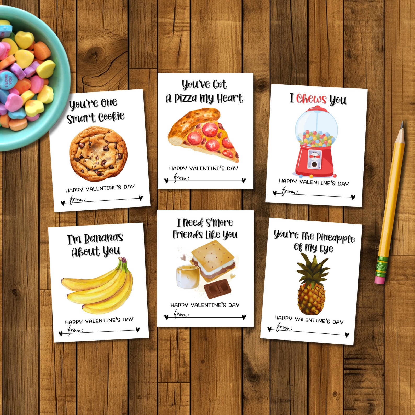 Printable Valentine's Day Cards, Kids Classroom Valentine's Day Cards ...