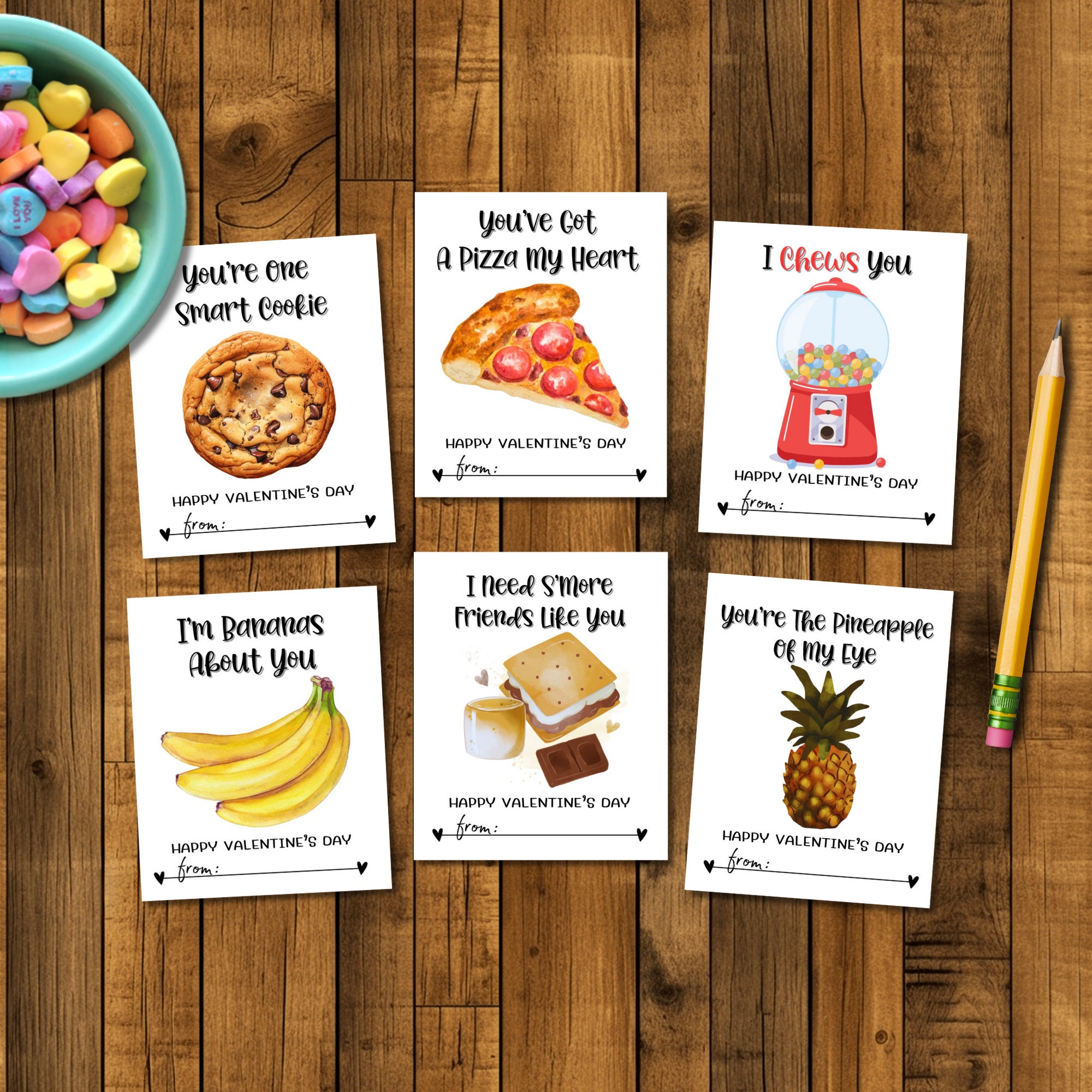 Printable Valentine's Day Cards, Kids Classroom Valentine's Day Cards ...