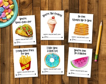 Printable Food Pun Valentine's Day Cards, Classroom Valentine's Day ...