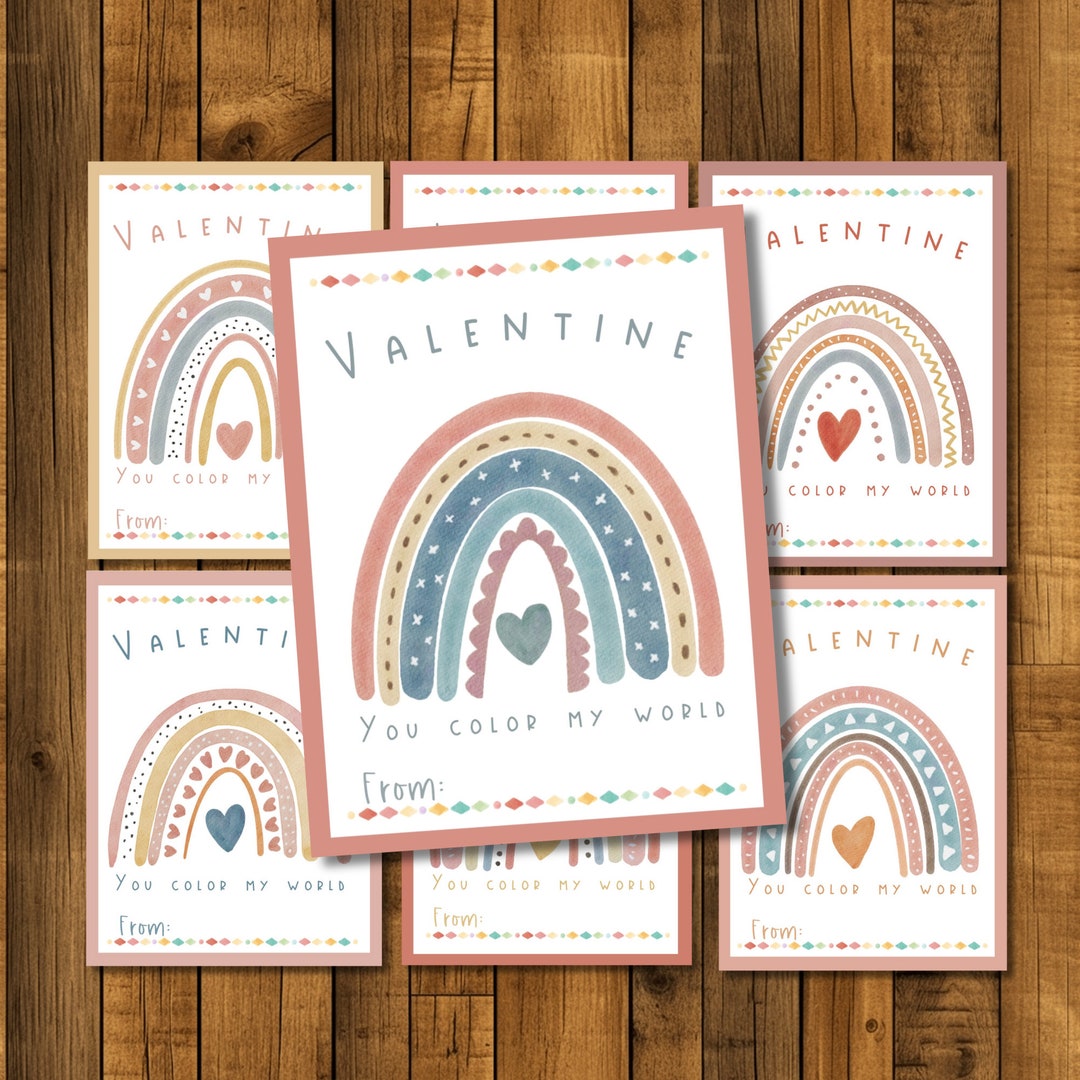 Valentine's Day Cards, Rainbow Valentine Cards, Classroom Friends, Gift ...