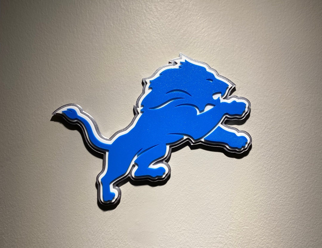 Detroit Lions 3D Logo Desk/wall Fan Art With Stand - Etsy