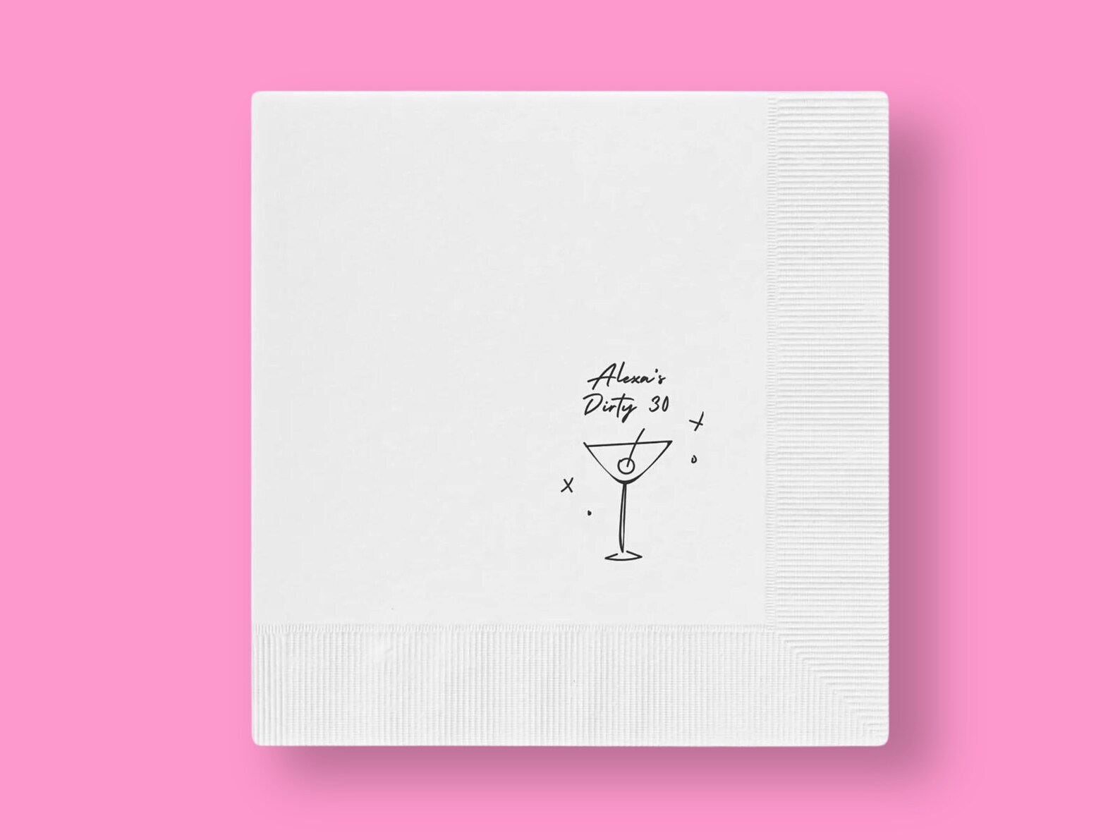 Personalized Dirty 30 Cocktail Napkins 30th Birthday White Cocktail ...
