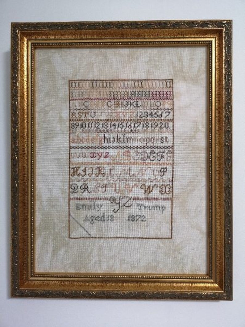 Emily Trump 1872 Cross Stitch Chart by Fox and Rabbit Designs - Etsy