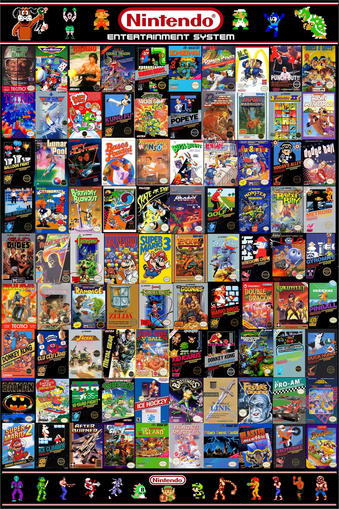 NES Box Art 24” X 36” Print File (CUSTOM OPTION Available) - Etsy