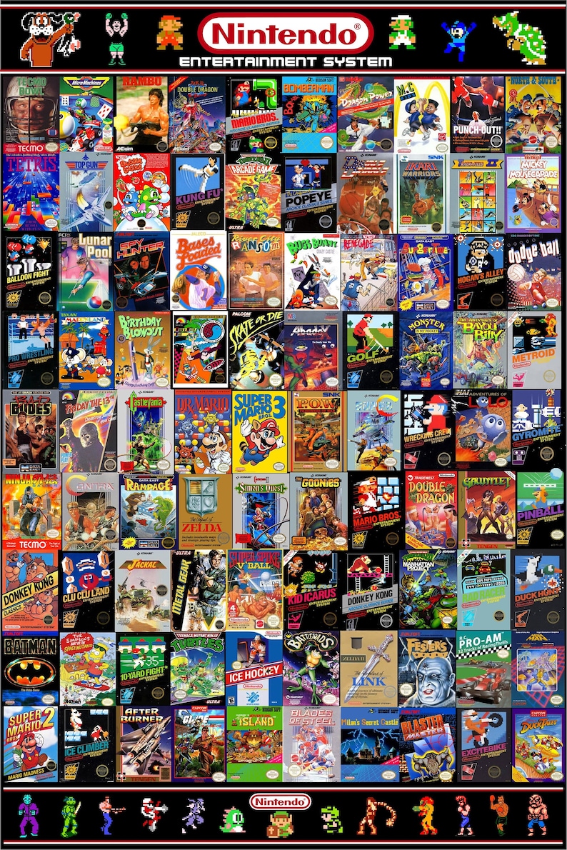 NES Box Art 24” X 36” Print File (CUSTOM OPTION Available) - Etsy