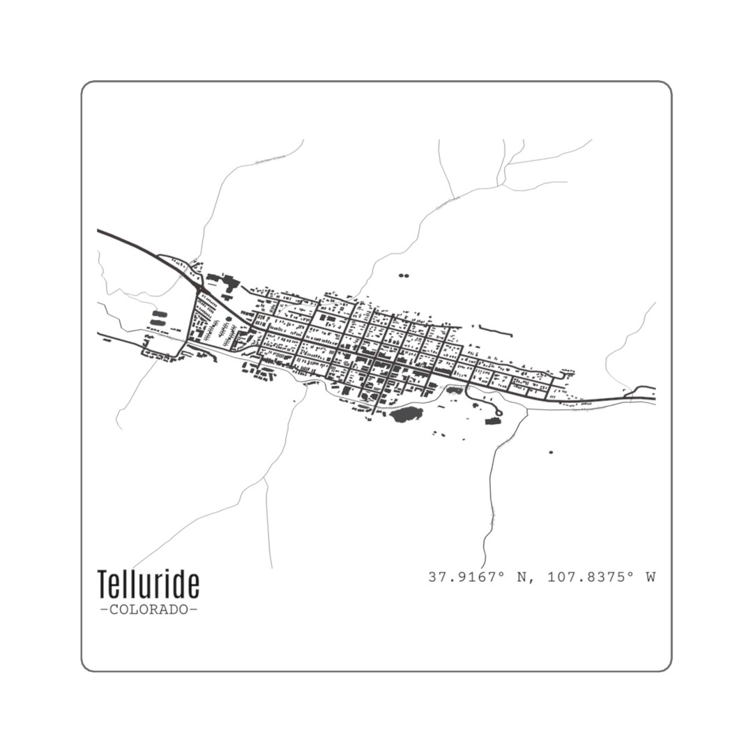 Telluride Colorado Map Sticker, I Love Telluride Colorado Sticker ...
