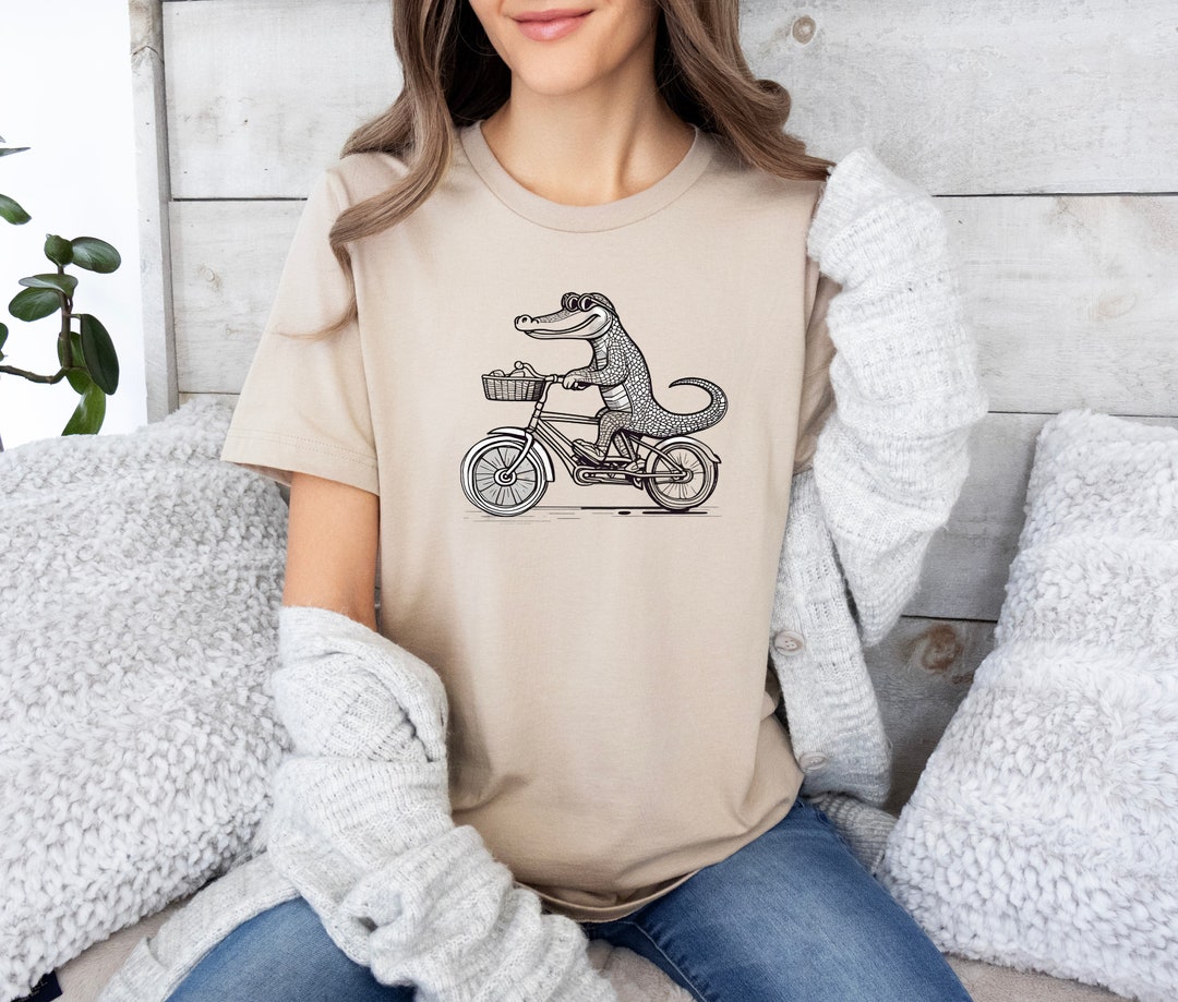 Gator Riding A Bike Shirt, Cute Gator Shirt, Funny Gator Shirt, Animal ...
