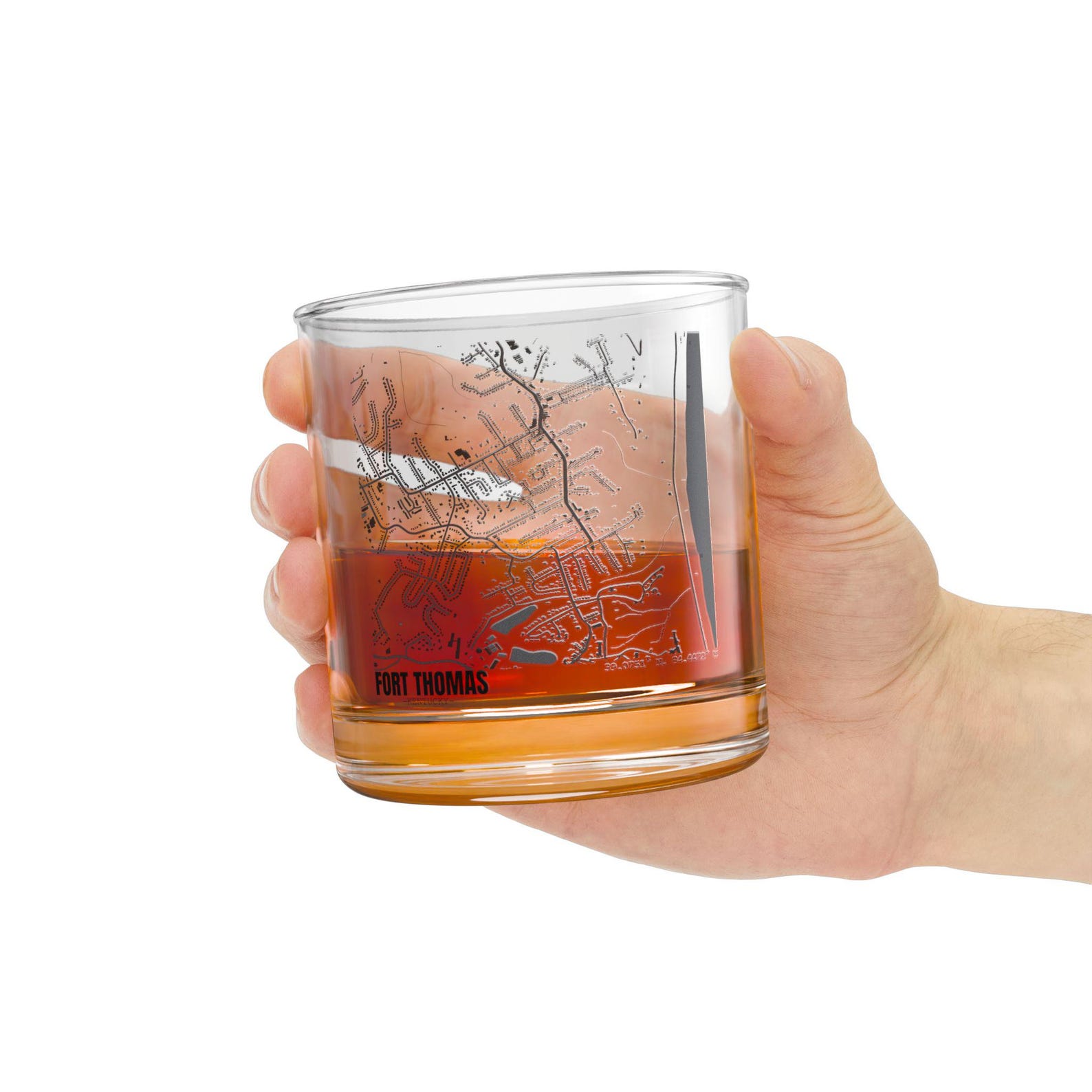 Map of Fort Thomas Kentucky Cocktail Glass, Map of Fort Thomas Rocks ...