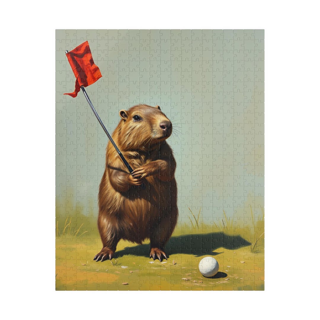 Puzzle, Capybara on the Golf Course, Unique Adult Puzzle, Cute Capybara ...